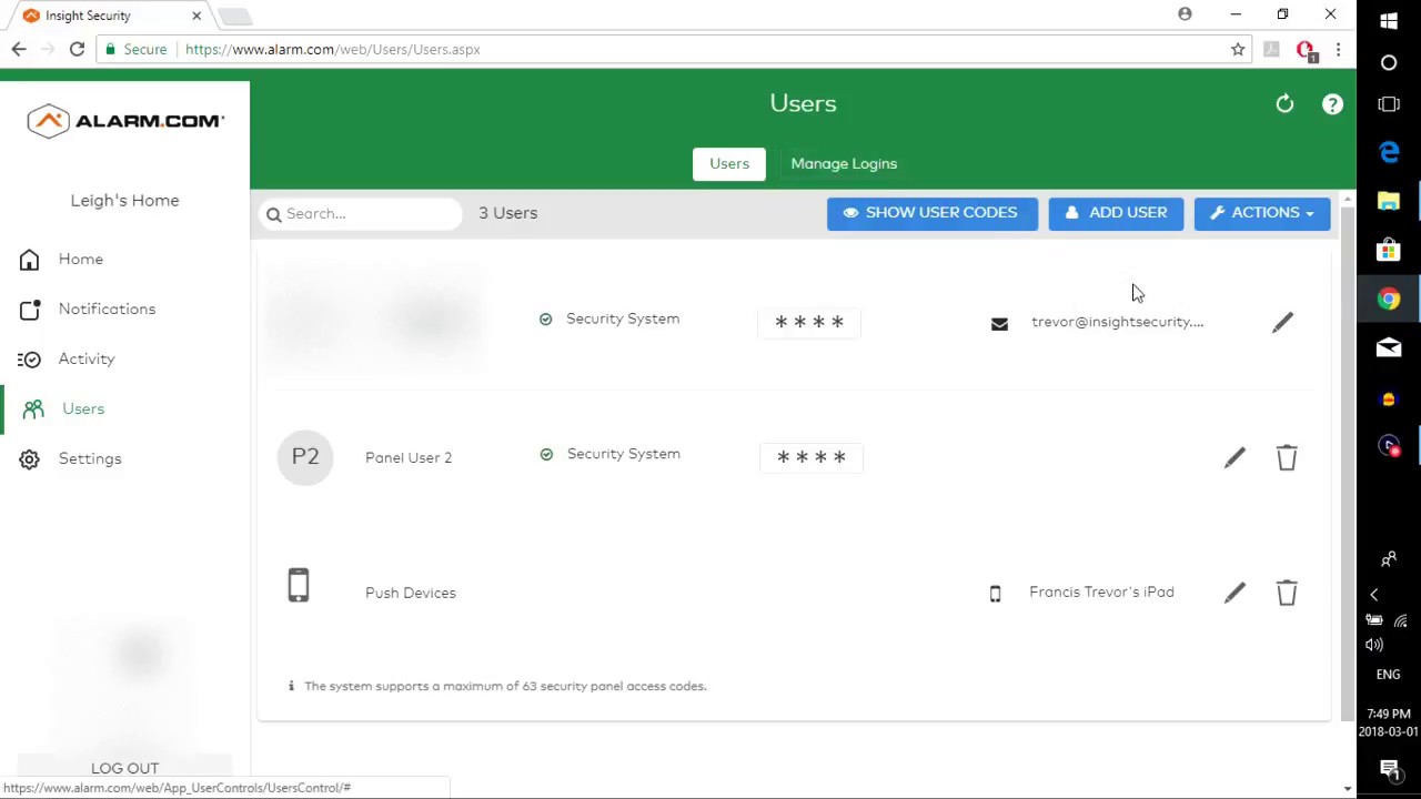 How to Add Additional Login Users to your Alarm.com Account | Tutorials | Insight Security