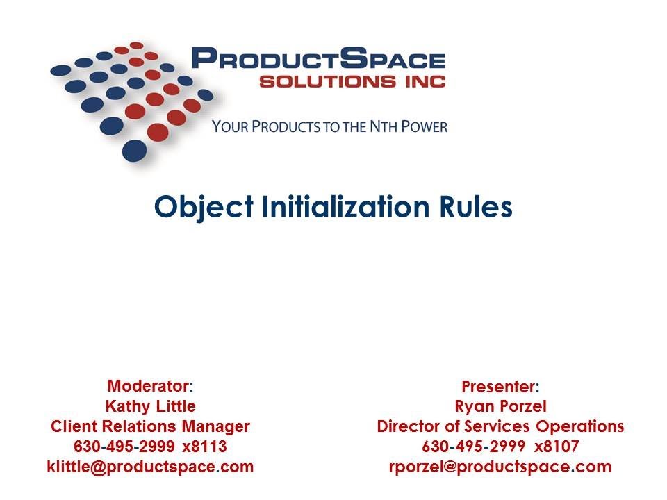 QuickBytes - Windchill Object Initialization Rules - 11-08-12
