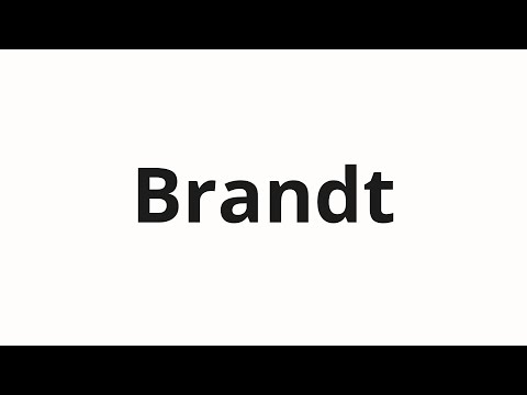 How to pronounce Brandt