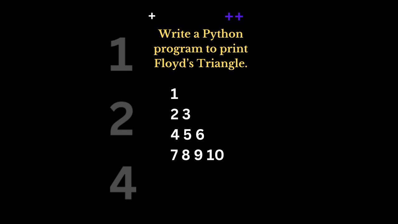Floyd's triangle using python#Interview question#python3 #coding #pythonforbeginners