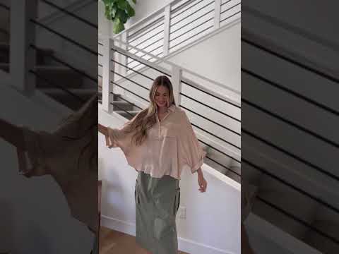 In Your Thoughts Oversized Dolman Sleeve Top in Champagne