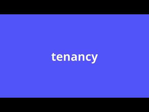 what is the meaning of tenancy