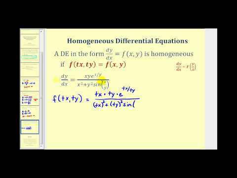 Determine if a First-Order Differential Equation is Homogeneous – Part ...