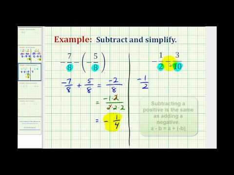 Ex 1: Subtracting Signed Fractions | Math Help from Arithmetic through Calculus and beyond