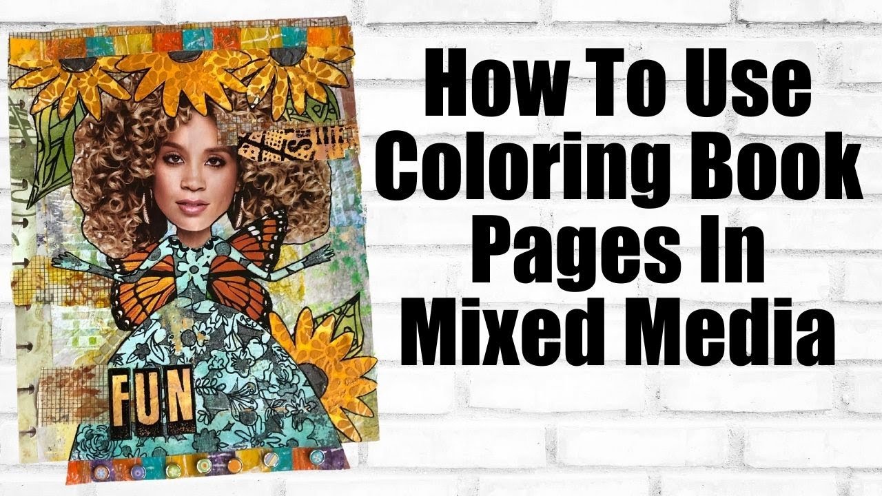 Using Coloring Book Pages In Magazine Collage