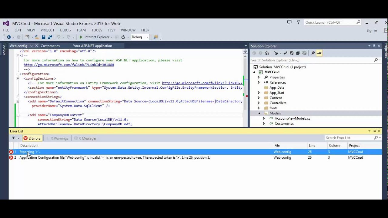 MVC5   Simple CRUD Example   Code First