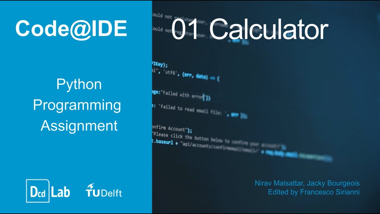 Code@IDE Python Programming Assignment 1: Calculator