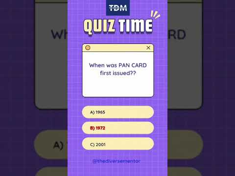 When was PAN Card first issued? #ytshorts #ytshorts #fact #incometax #tax