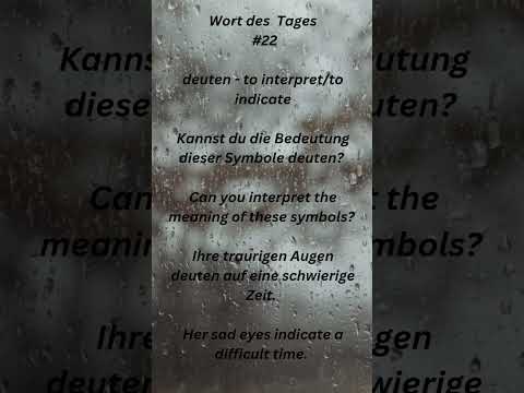 deuten | Verb | Meaning with Sentences #germanlanguage #german #germany #trending #shorts #short