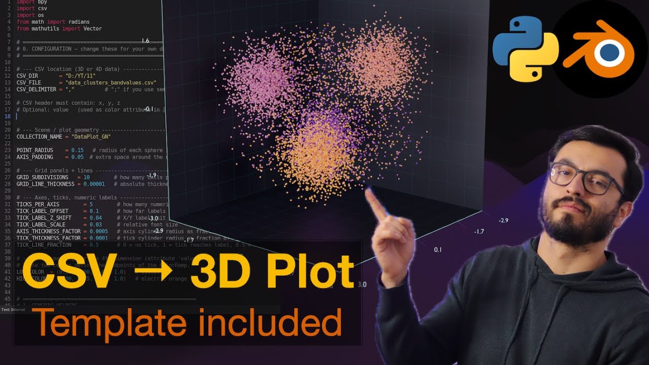 Blender 4.x + Python: Turn Any CSV into a Cinematic 3D Scatter Plot
