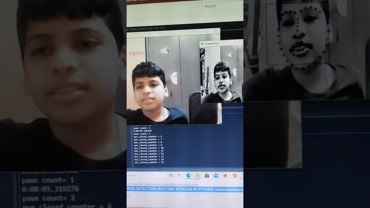 DRIVER DROWSINESS DETECTION REALTIME WEBCAM IN PYTHON