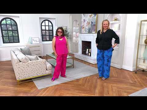 Attitudes by Renee Printed Woven Full Length Pants on QVC