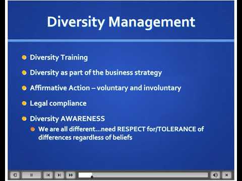 Introduction to Diversity and Diversity Management Part 1