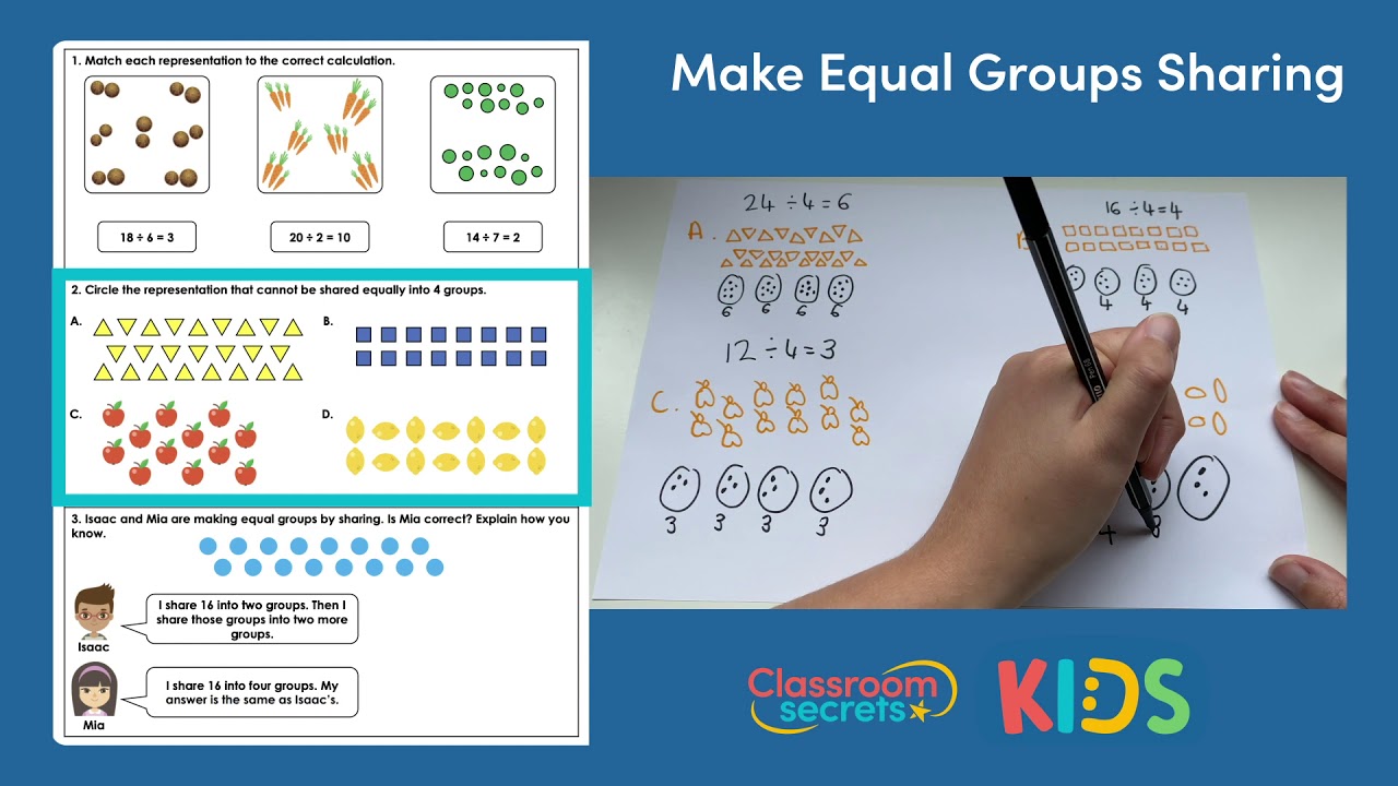 Year 2 Make Equal Groups Sharing Answer Video