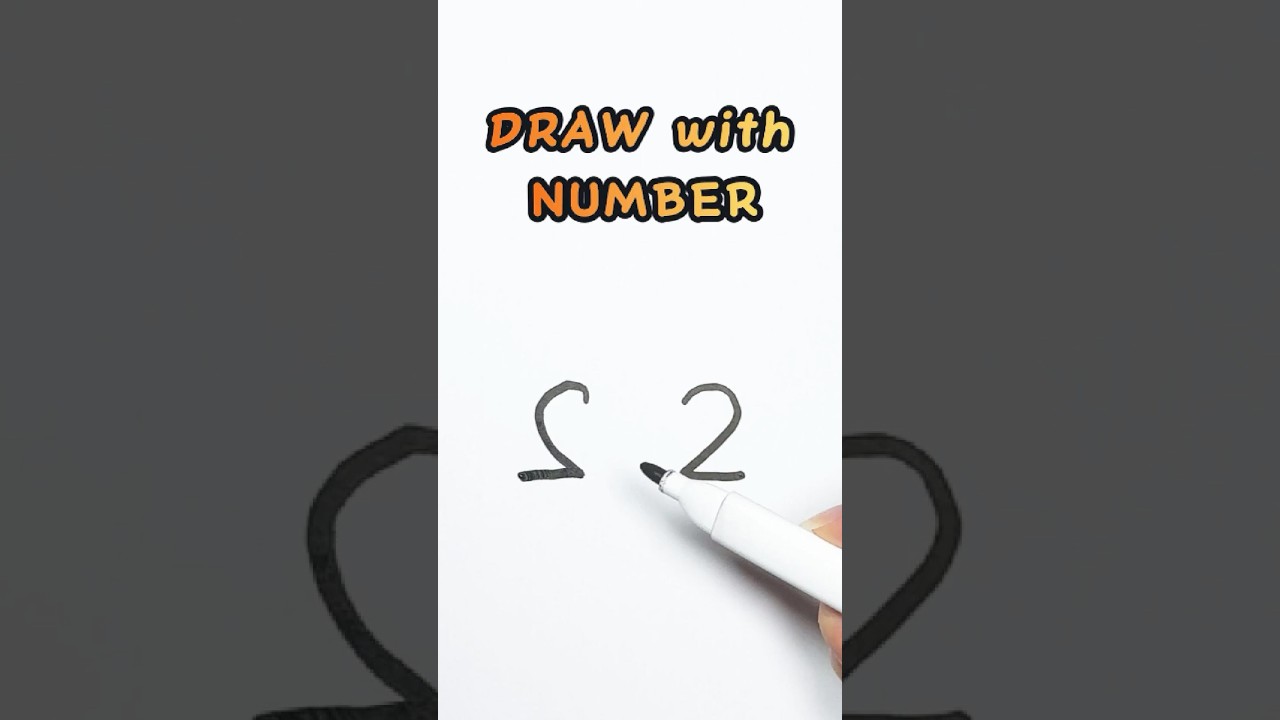How to Draw Number 2 = Cute Frog | Easy Drawing for Kids