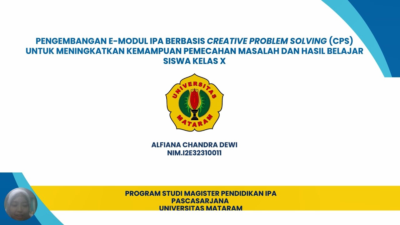 Pengembangan E-Modul IPA Berbasis Creative Problem Solving Untuk Meningkatkan Kemampuan .. #seminar