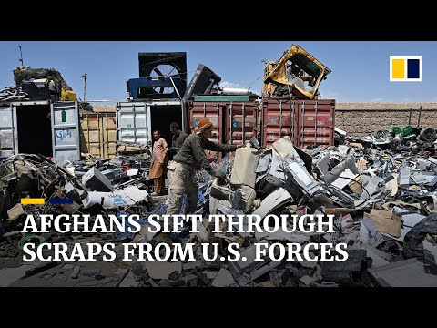 Afghans sift through US military junkyard for scraps to sell