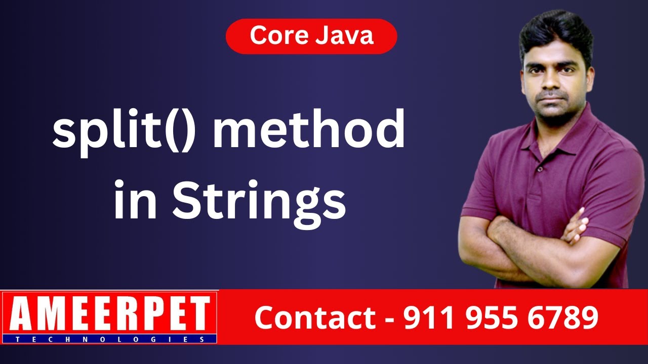 Split method in java | By Srinivas | Ameerpet Technologies