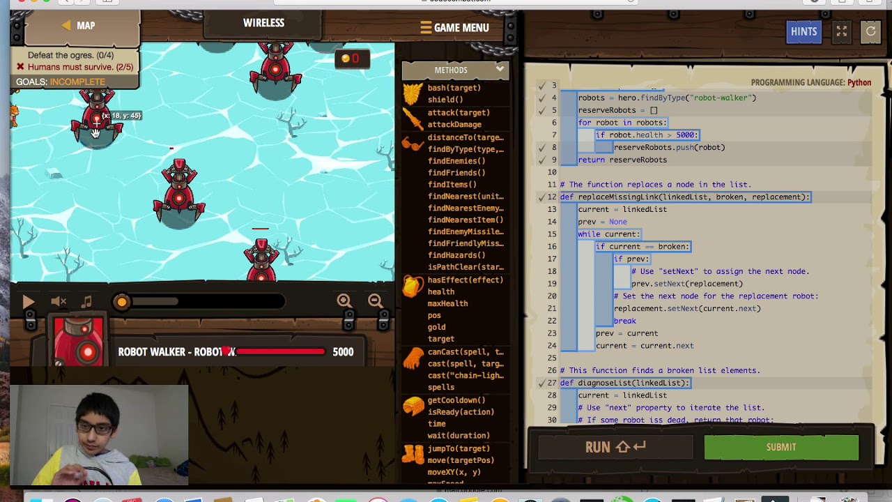 Wireless solutions in codecombat python