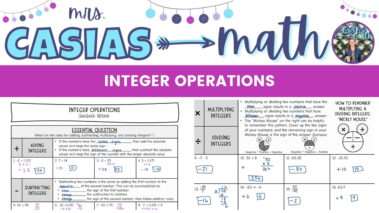Integer Operations Review | 7th Grade Math Lesson