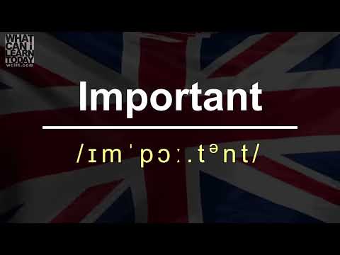 How to pronounce the word "Important"