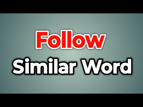 Follow Similar Word || Synonyms of Follow | Words Tube