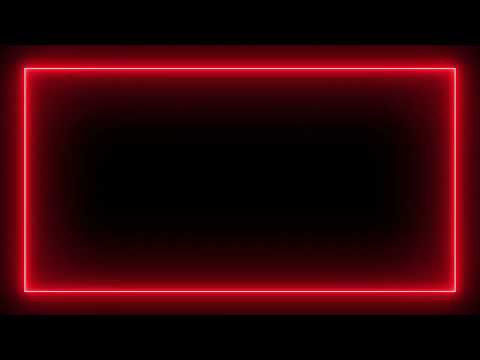 Red Square Shape Neon Signal - Chroma Key - Black Background No Copyright