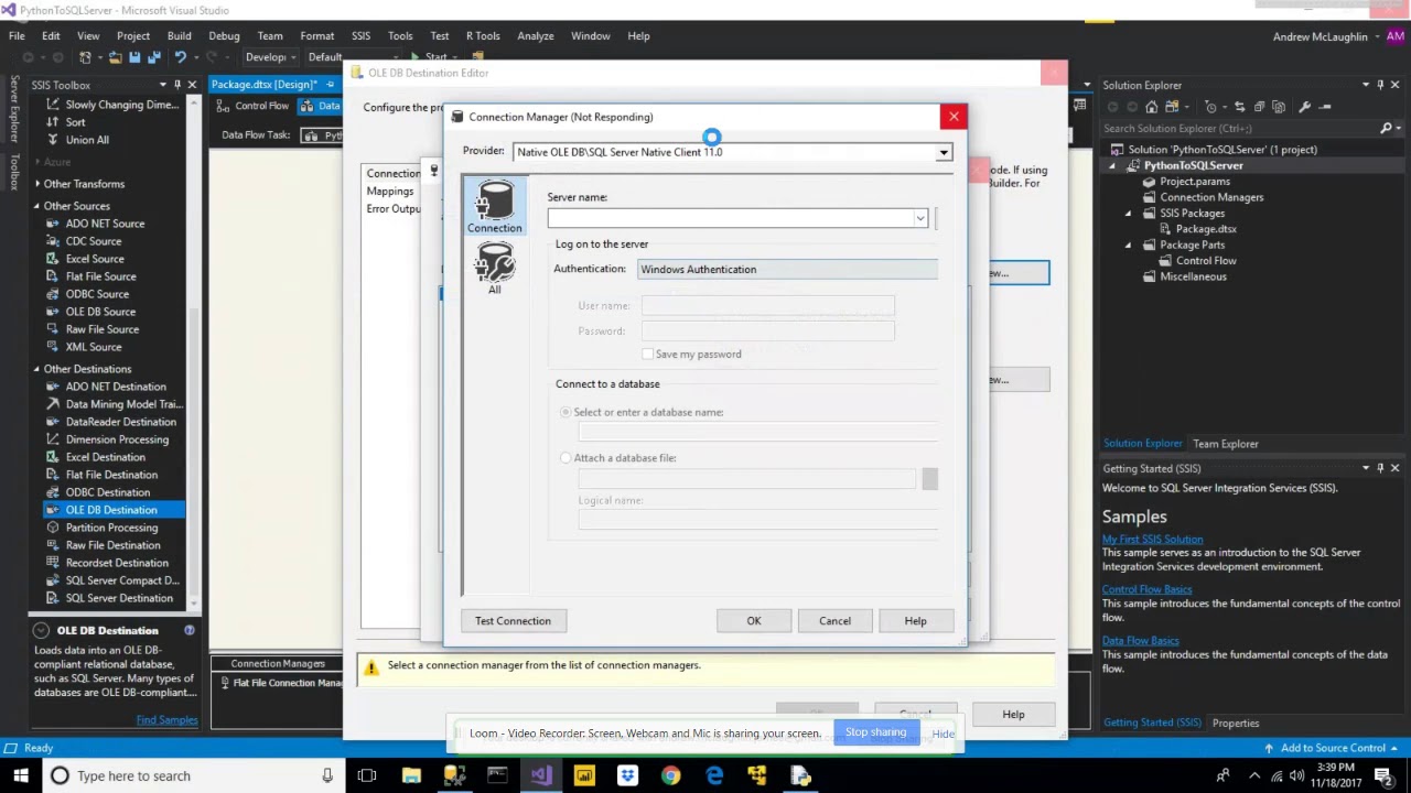 Python to SQL Server - SSIS Part 1