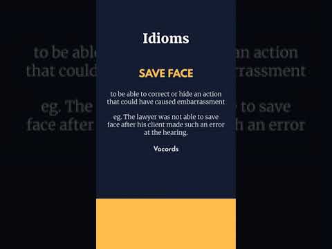 Save Face | English Idiom #shorts