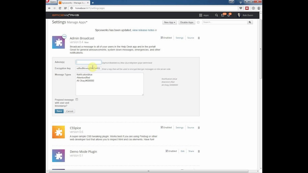 Spiceworks Plugin 101: Admin Broadcast Installation and Configuration