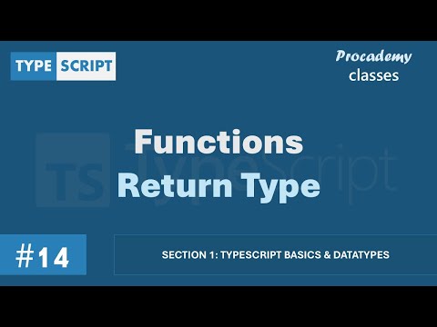 #14 Function Return Type | TypeScript Basics & Data Types | A Complete TypeScript Course