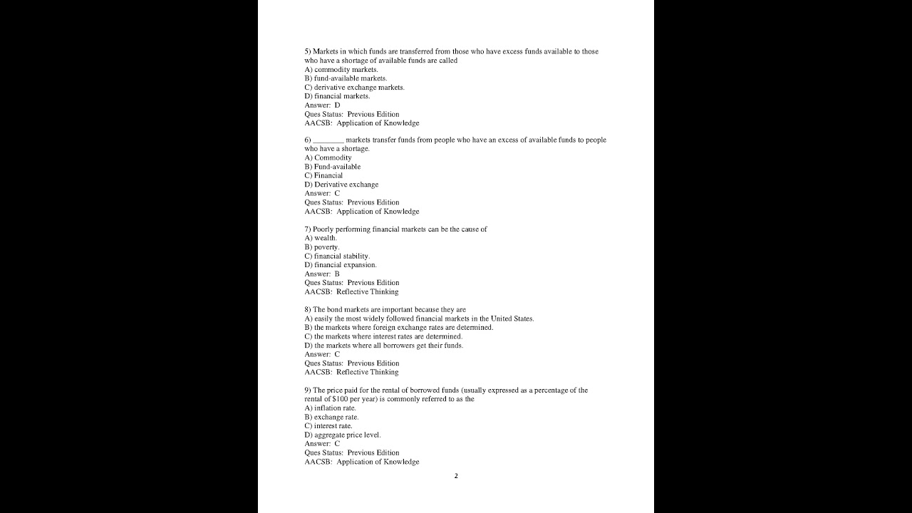 Test Bank for The Economics of Money, Banking and Financial Markets, 12th BY Frederic Mishkin