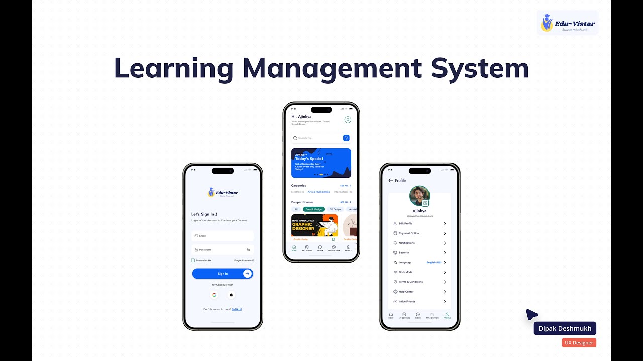 UX Design Case Study | Learning Management System (LMS) | NEP 2020 Aligned | Prototype | UX DipakD 🚀