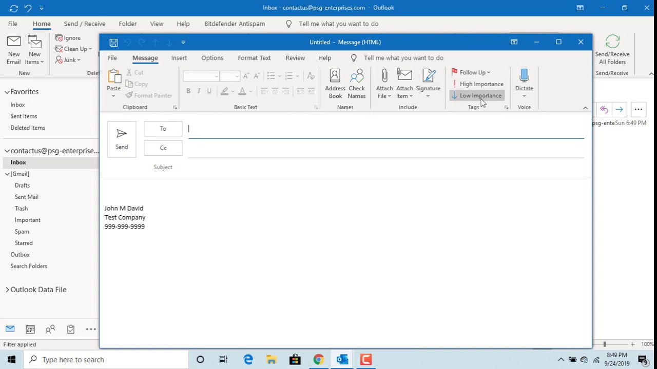 How to set Importance for an email in Outlook - Office 365