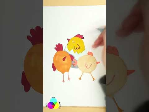 How To Draw Cute Chickens #shorts