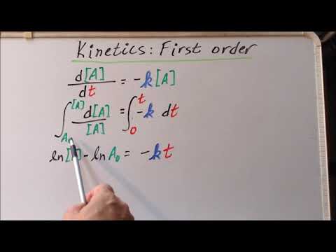 Kinetics: first order reaction integrated rate law and half-life derivation