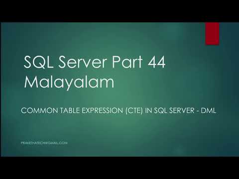 SQL Server Part 44 | CTE in SQL Server | Malayalam