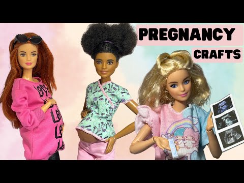 DIY 4 WAYS TO MAKE BARBIE DOLL PREGNANCY BUMPS plus TEST & SCAN PICTURES Craft for DOLLS/Baby bump