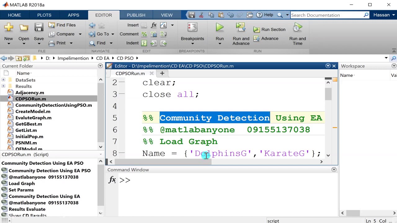 Community detection based on genetic algorithm in MATLAB