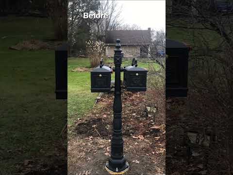 Double Mailbox Installation Part 2 #beforeandafter #shorts #ytshort
