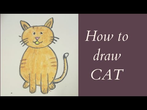 How to draw || CAT || Easy drawing and colouring || 🐈✏️🖍️