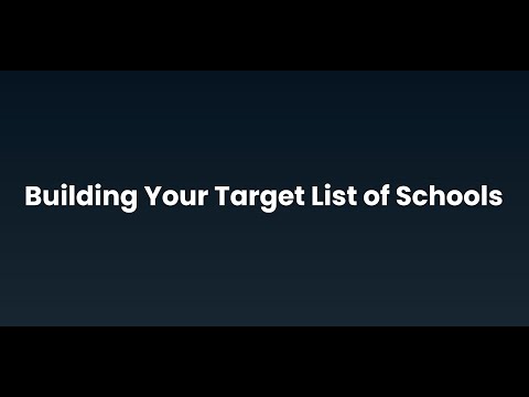 Building Your Target List of Schools: Finding the Right Fit