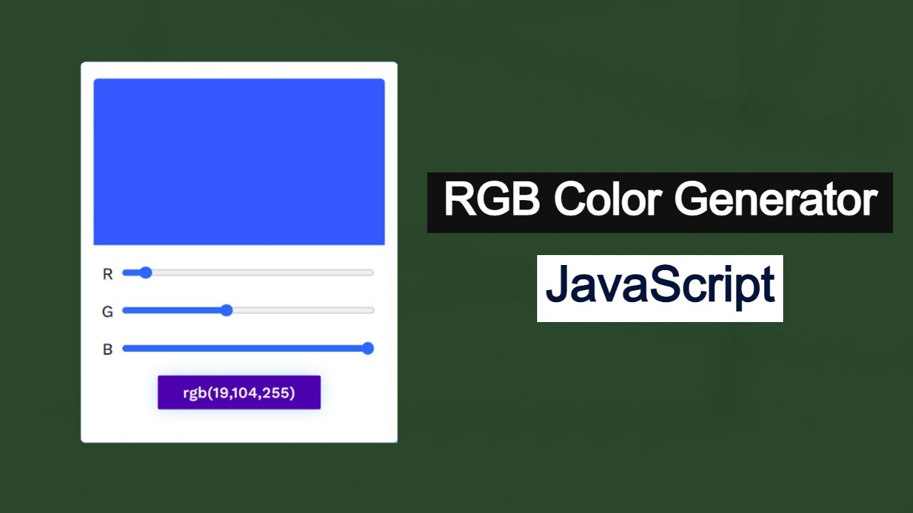 JavaScript RGB Color Generator | RGB Color Generator using JavaScript | JavaScript Color Ggenerator