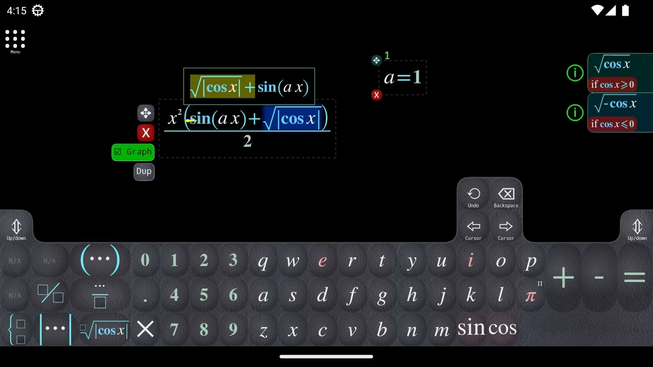 Basic editing with graphs and calculation - Atito Equation Editor