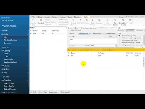 NVIVO: Running matrix coding query