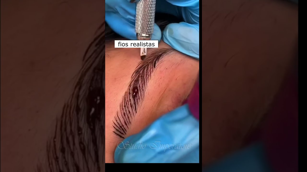 Técnica para fazer uma sobrancelha fio a fio hiper realista perfeita #shortsstudioimperatore