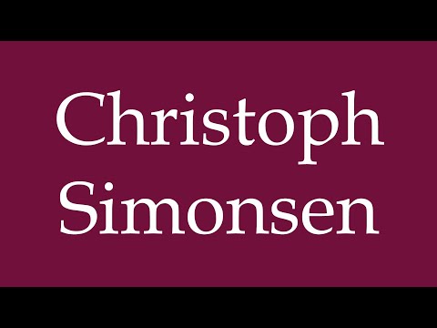 How to Pronounce ''Christoph Simonsen'' Correctly in German