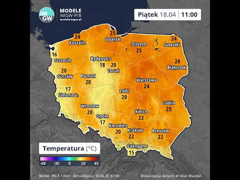 Piątek #prognoza opadu na 8 godzin 18.04.2025 #shortvideos #imgw #pogoda #news