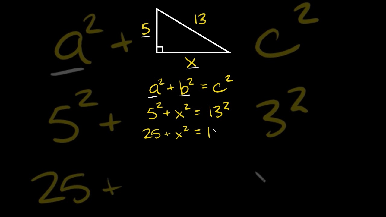 Find the Missing Leg of a Right Triangle Given The Hypotenuse | Pythagorean Theorem | Geometry