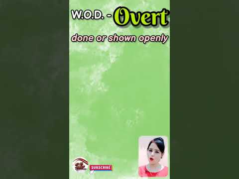 #Shorts | Word of the day | Overt | Meaning | Synonyms | Antonyms | Sentences | English Vocabulary |